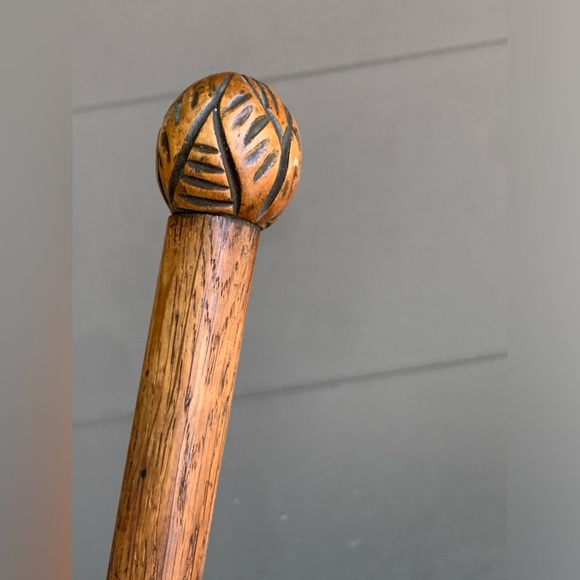Art | Antique Artisan Hand Crafted Chestnut Ball Pommel Walnut Walking ...